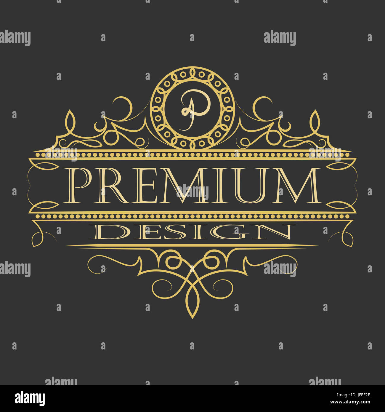 luxury ornament floral design logo, decorative template, heraldic ...