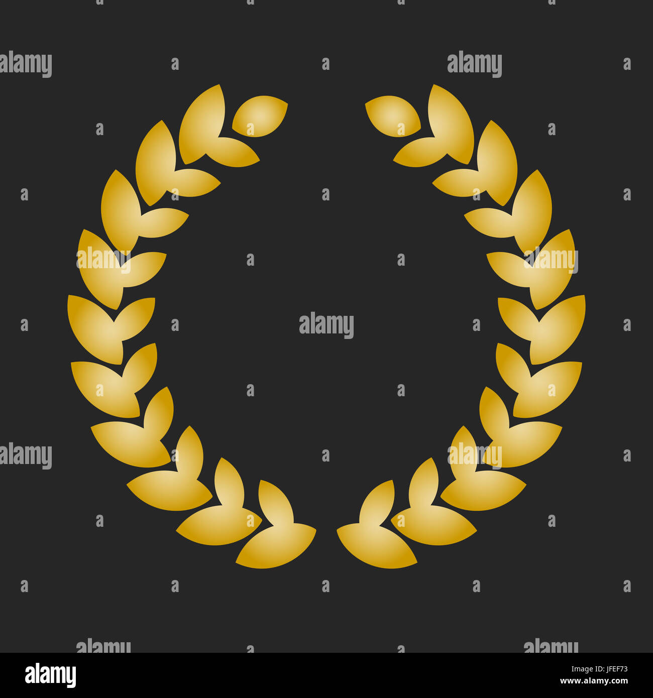 Gold award laurel wreath on dark background. illustration Stock Photo ...