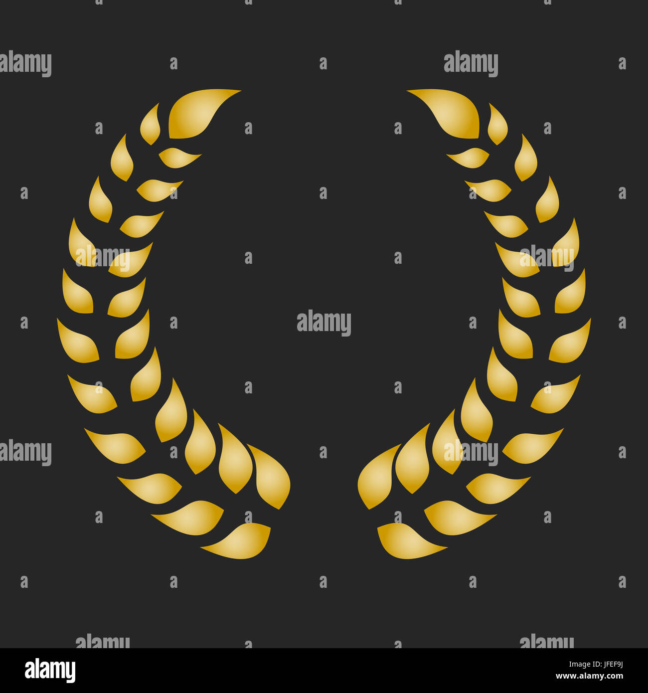 Gold award laurel wreath on dark background. illustration Stock Photo ...