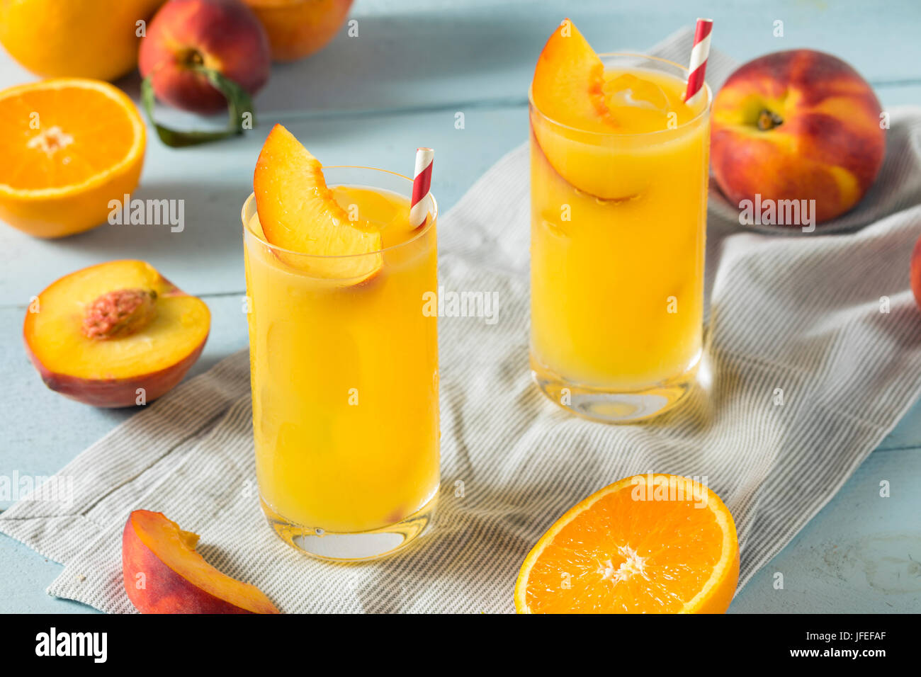 Refreshing Peach and Orange Fuzzy Navel Cocktail with a Garnish Stock ...