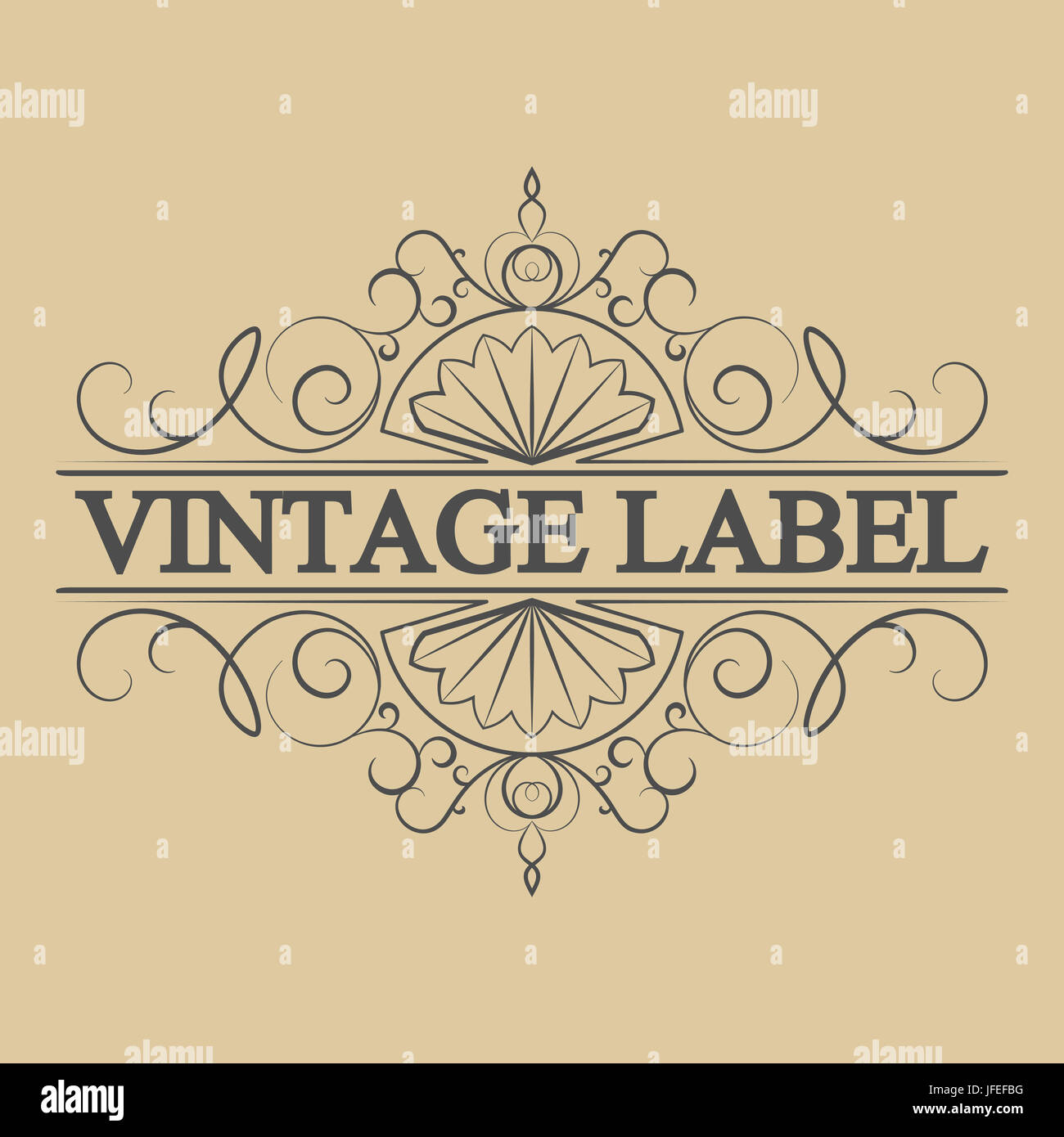 Vintage label, antique frame design, typography, retro logo template ...