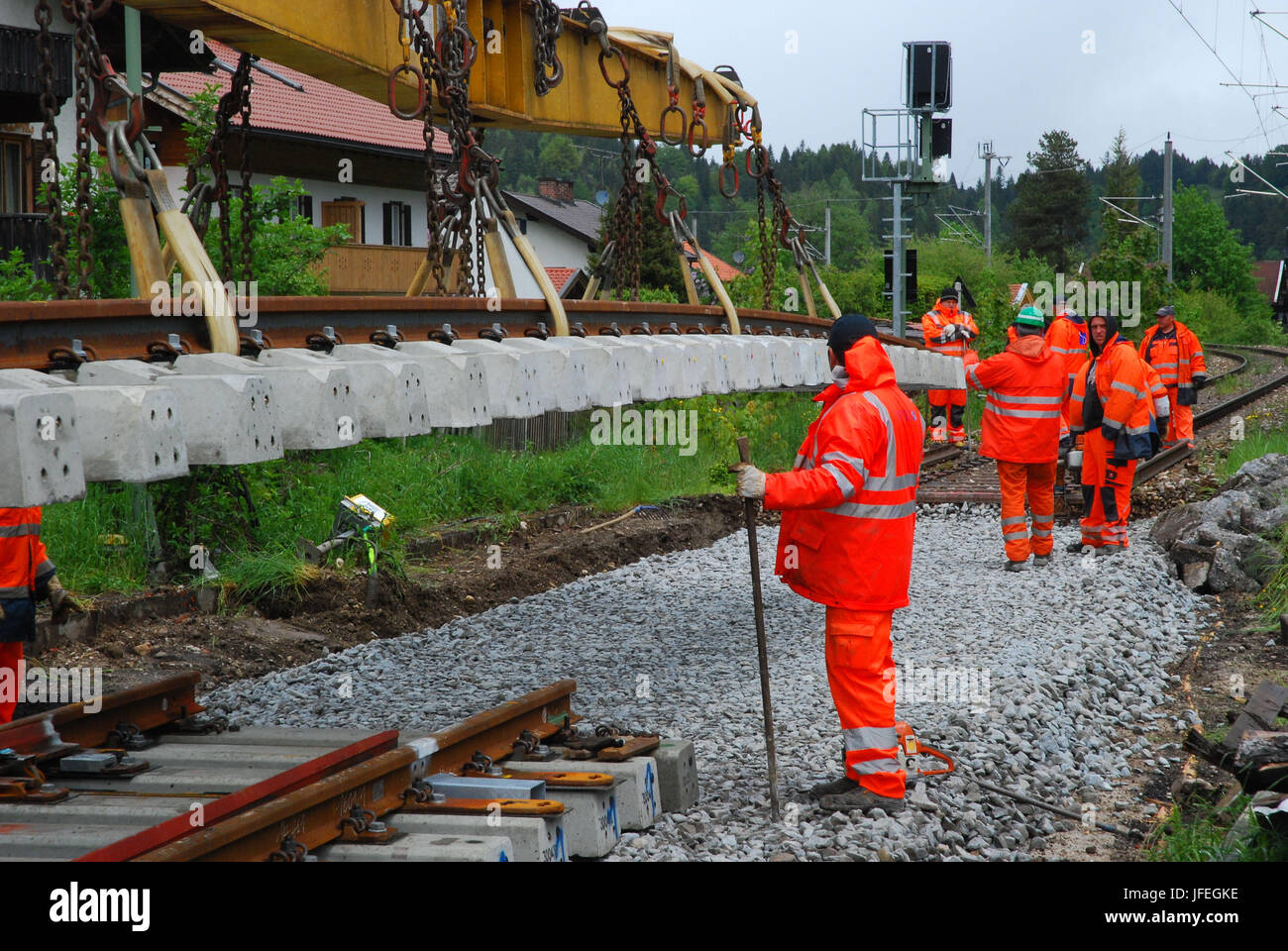 The German railways, track construction, railway worker, railway worker ...