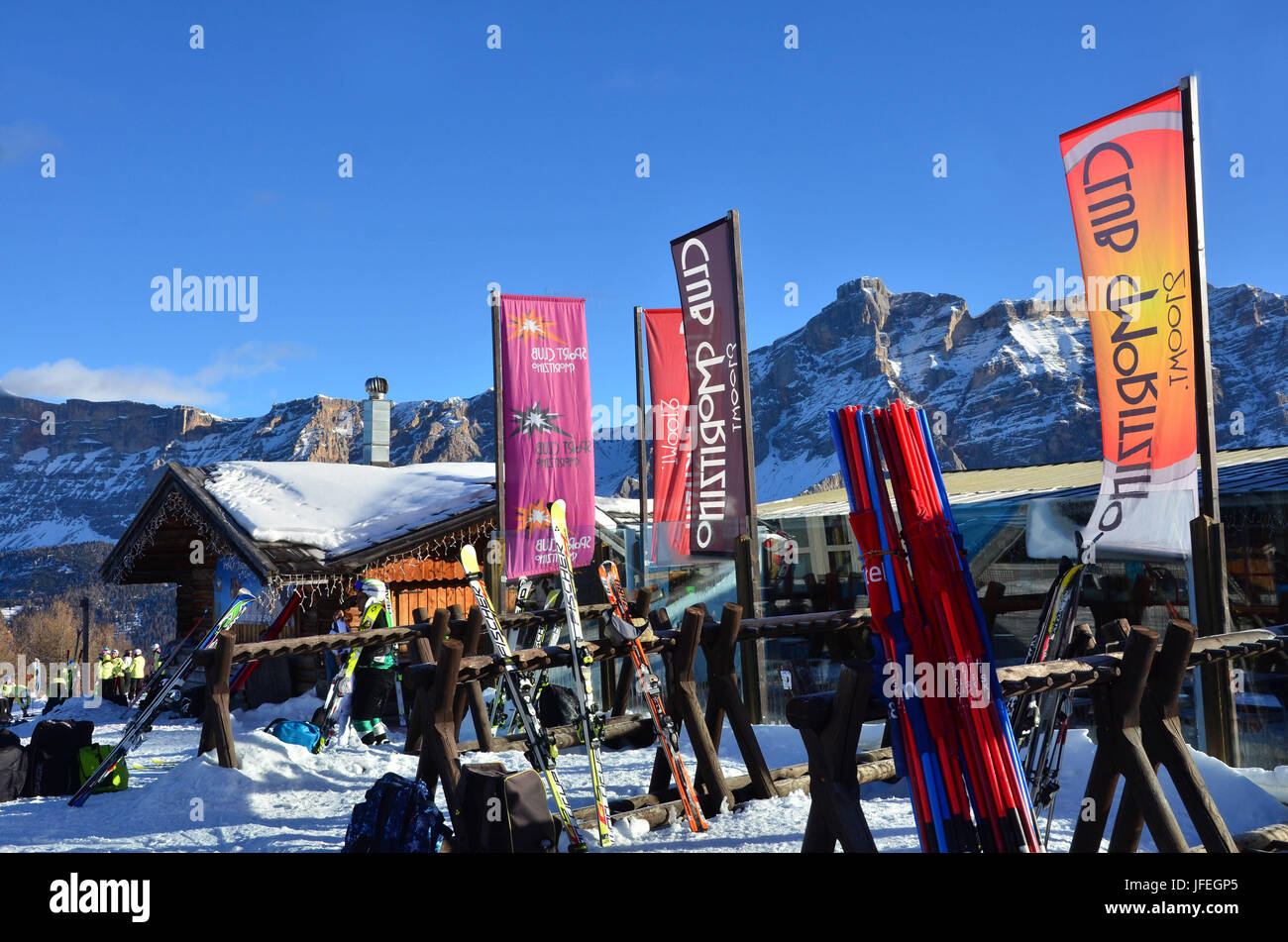 Italy, South Tirol, Gadertal, the Dolomites, Piz La Ila, ski hut ...