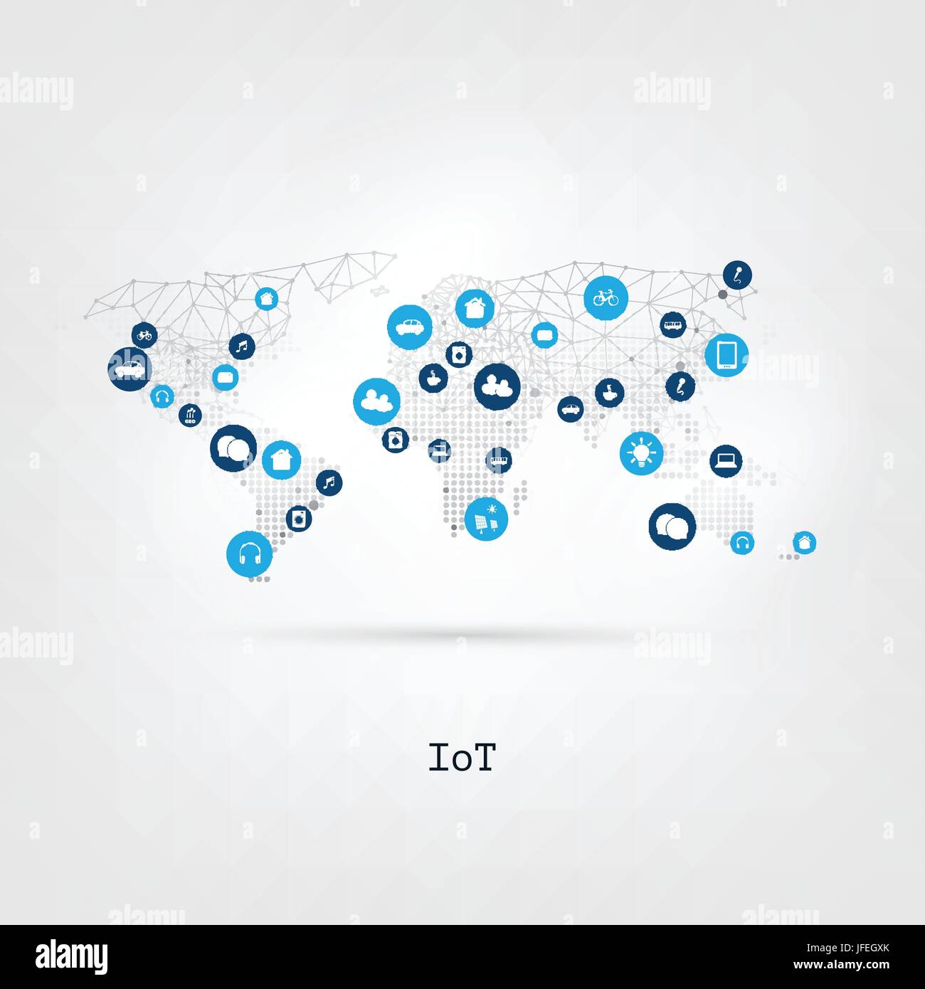 Internet of Things, Cloud Computing Design Concept with Icons - Digital Network Connections ...