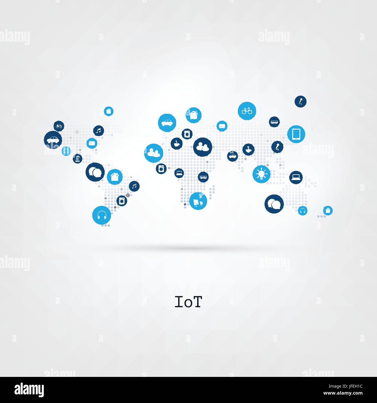 Internet of Things, Cloud Computing Design Concept with Icons - Digital Network Connections ...