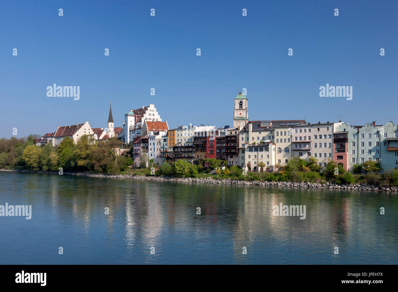 Old Town, Wasserburg at the Inn, Upper Bavaria, Bavaria, Germany Stock ...