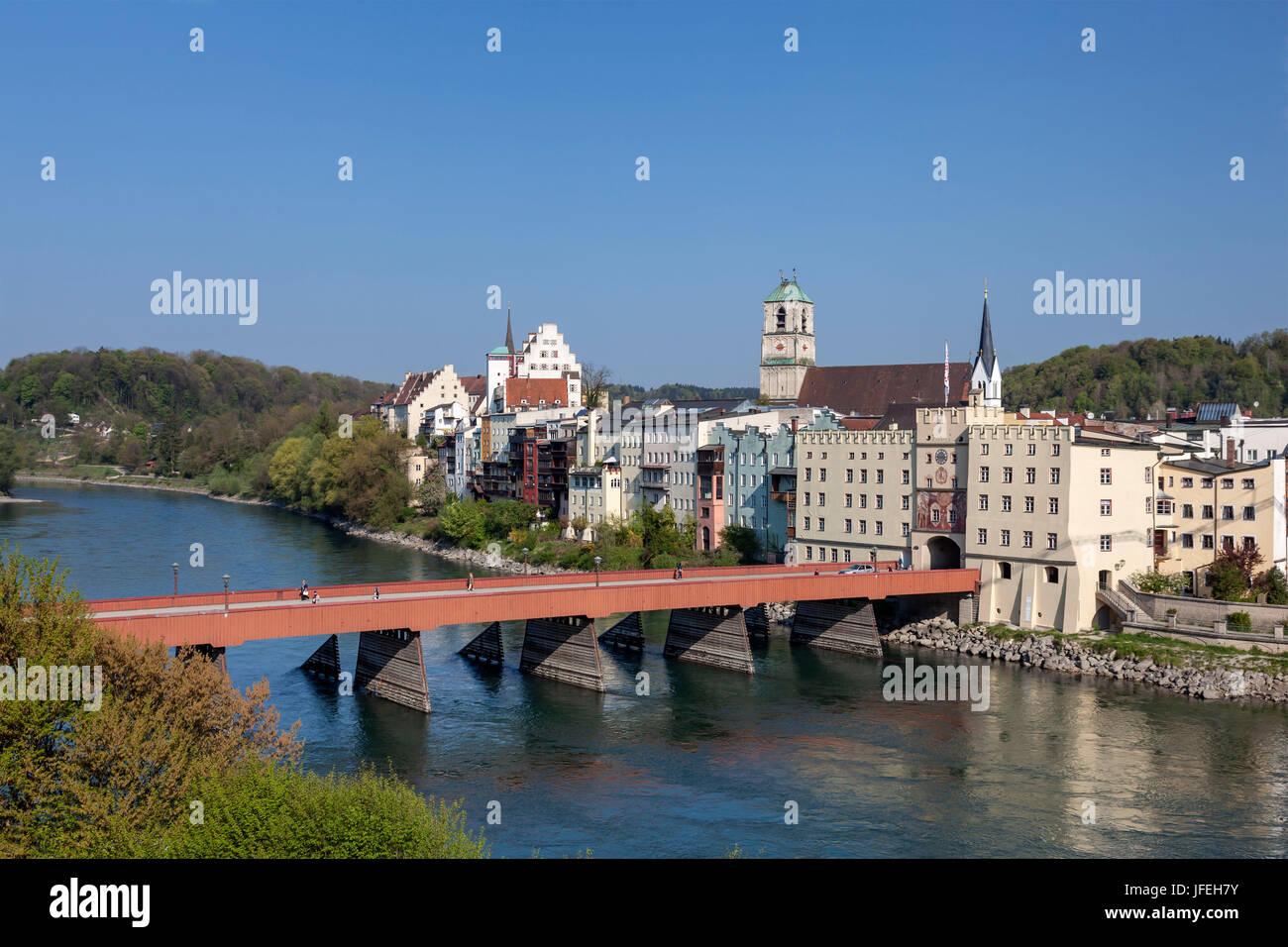 Bridge And Town Gate At Inn River High Resolution Stock Photography and ...