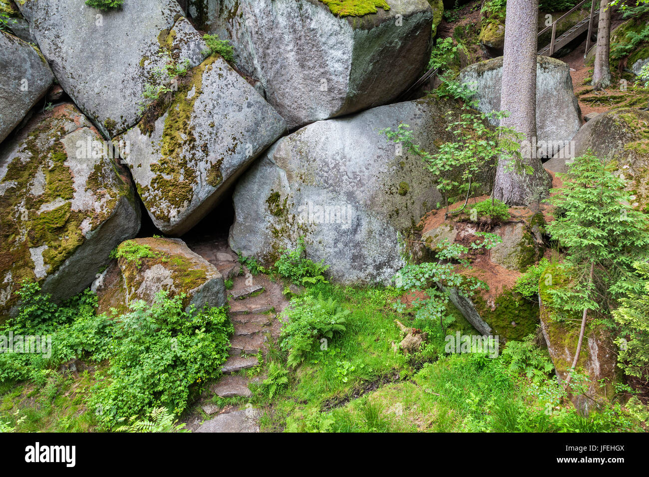 Rock labyrinth Luisenburg, with Wunsiedel, Fichtelgebirge, Upper ...
