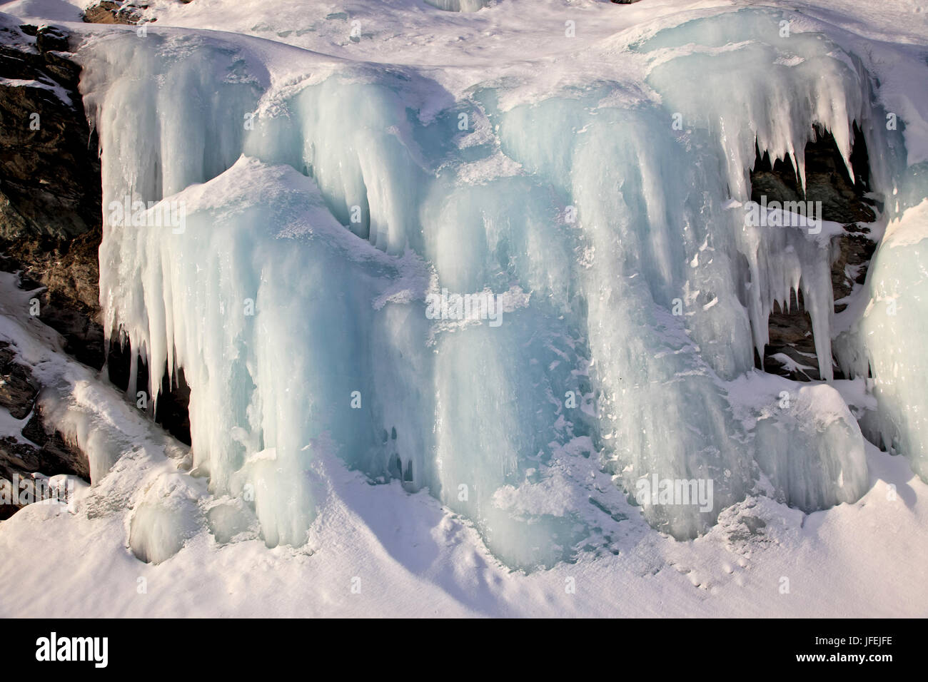 Norway, Finnmark, frozen waterfall Stock Photo - Alamy