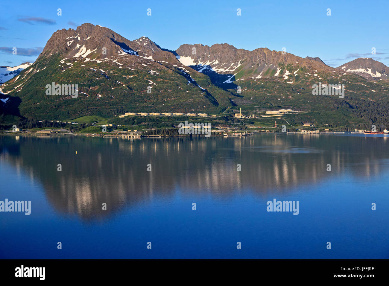 North America, the USA, Alaska, oil terminal, Valdez Stock Photo - Alamy