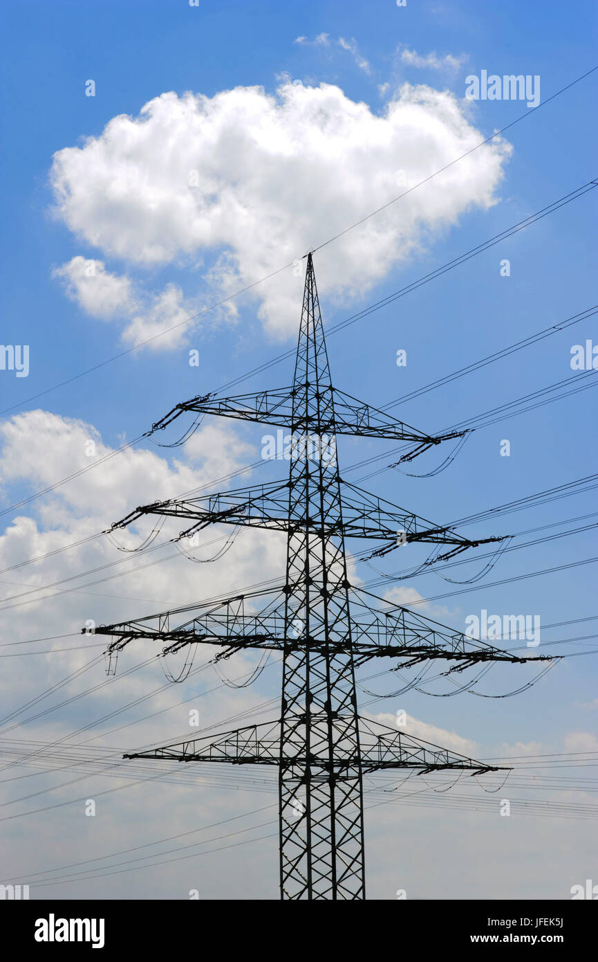 Power poles and power supply lines Stock Photo - Alamy