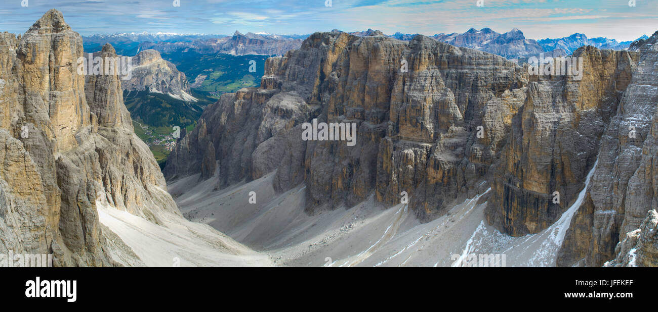 Dolomites with cliff faces in the Sella massif Stock Photo - Alamy