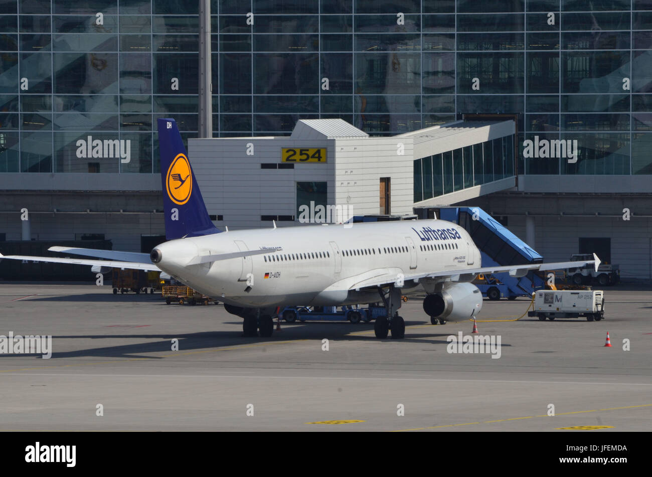 Germany, Bavaria, Erding, airport, Munich, airplanes, park position ...