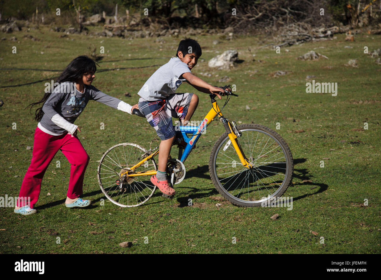 Boy with bicycle hi-res stock photography and images - Alamy