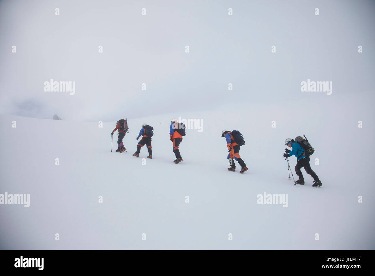 Chile, Araucania, Pucon, volcano Villarrica, ascent, Hiker Stock Photo ...