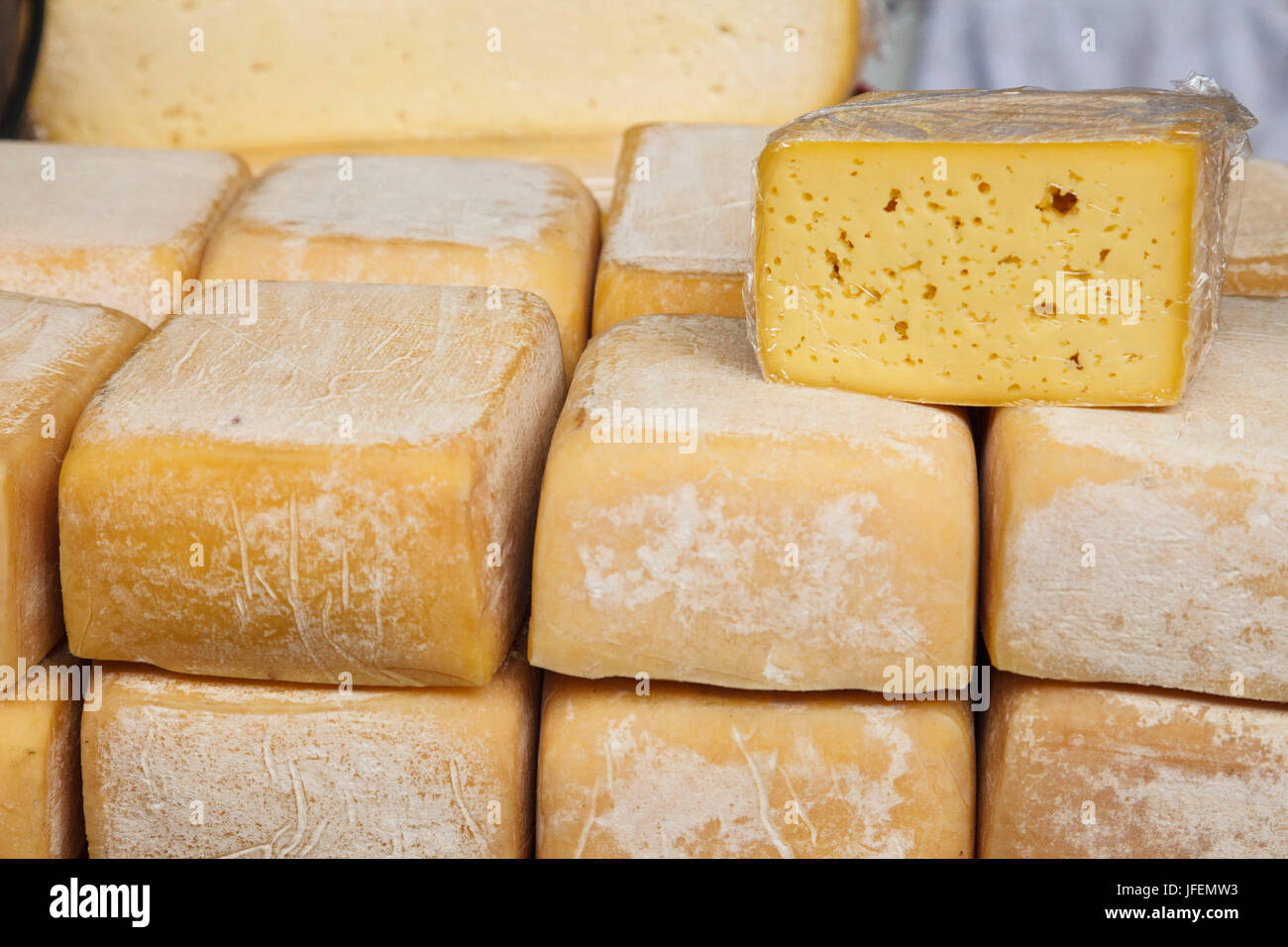 Chile, Araucania, Temuco, Mapuche, market, cheese Stock Photo - Alamy