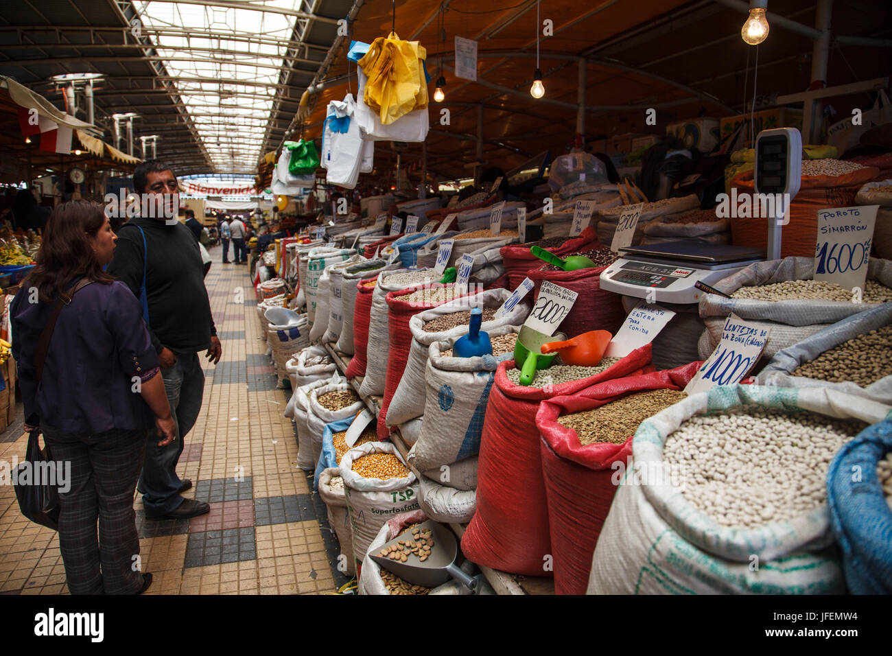 Chile, Araucania, Temuco, Mapuche, market, legumes Stock Photo - Alamy