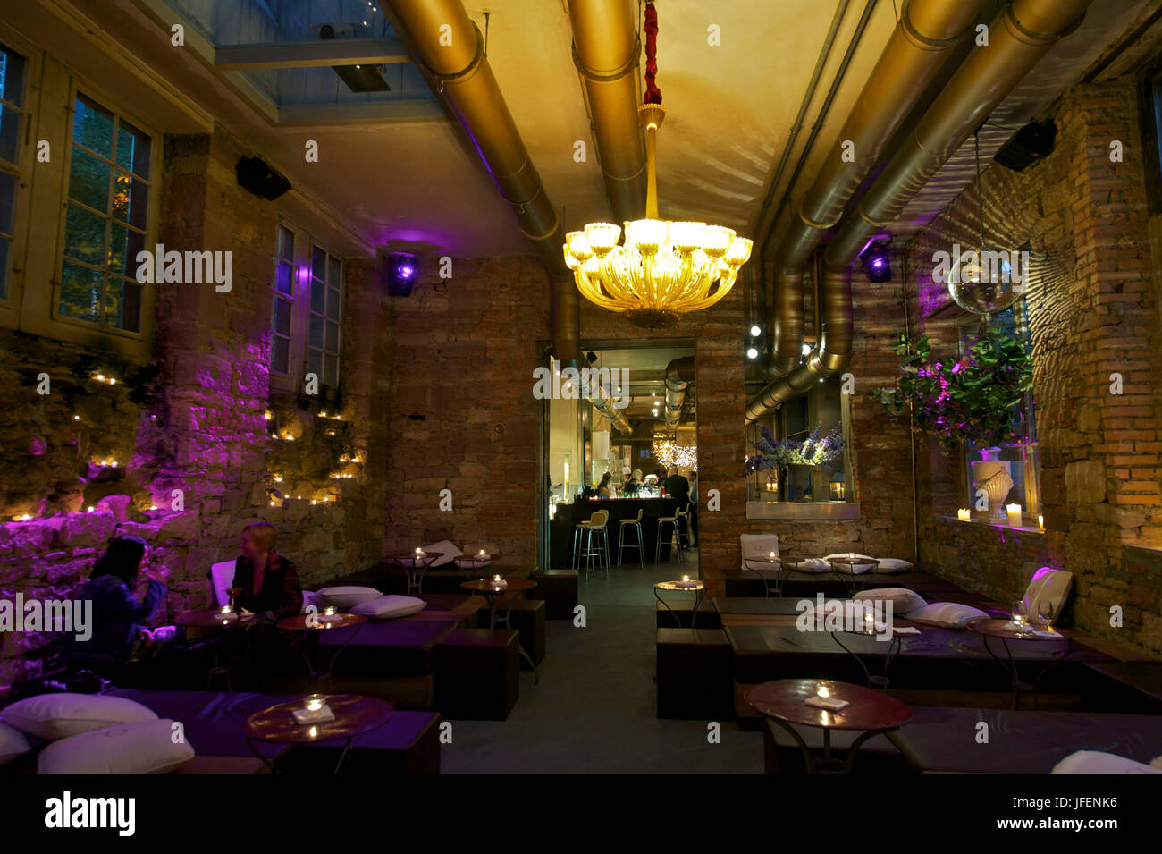 Switzerland, Basel, restaurant, Acqua Osteria, lounge bar Stock Photo ...