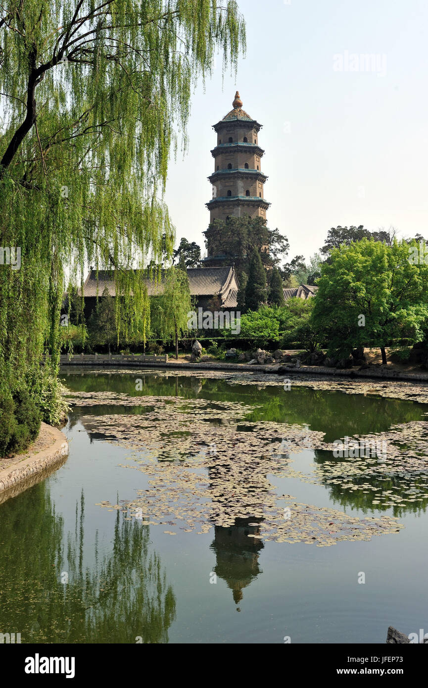 China, Shanxi, Taiyuan, Jinci temple is a complex of temple buildings ...