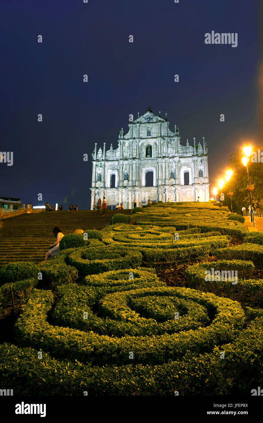 China, Macau, historical center, UNESCO World heritage, ruin of the ...