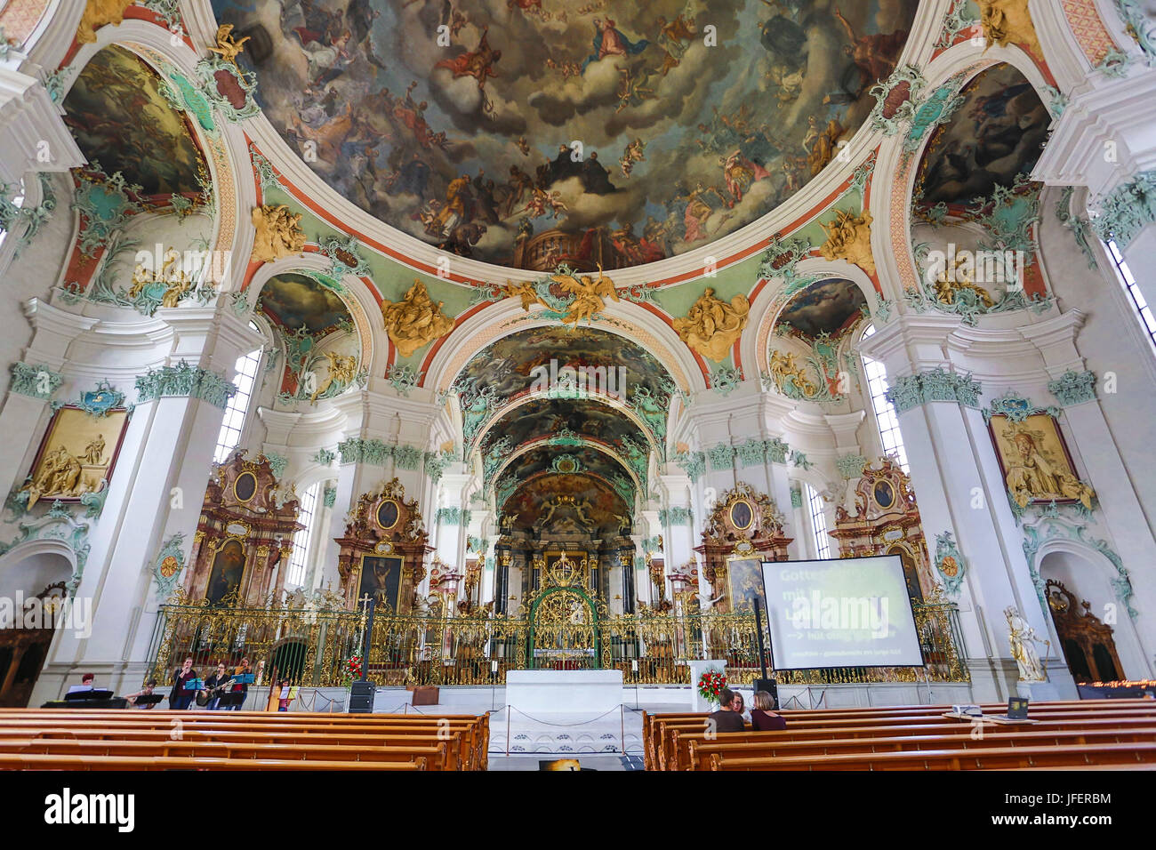 Switzerland, Saint Gallen City, Saint Gallen Monastery Church, UNESCO ...