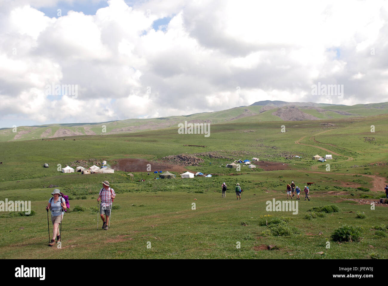 Trekkers in the Geghama mountains of Armenia Stock Photo - Alamy