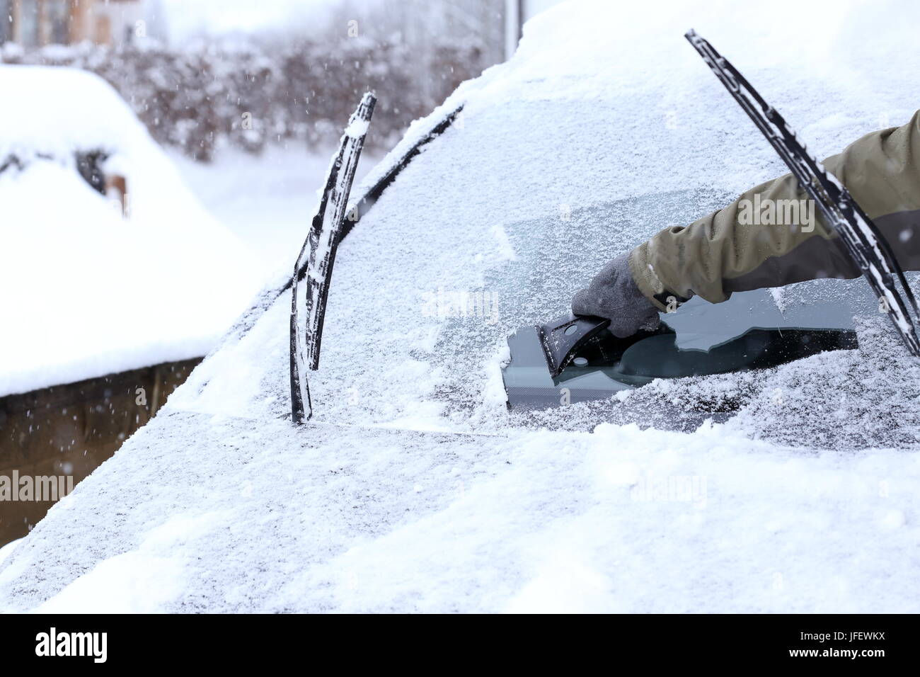 Scraping frost from car hi-res stock photography and images - Alamy