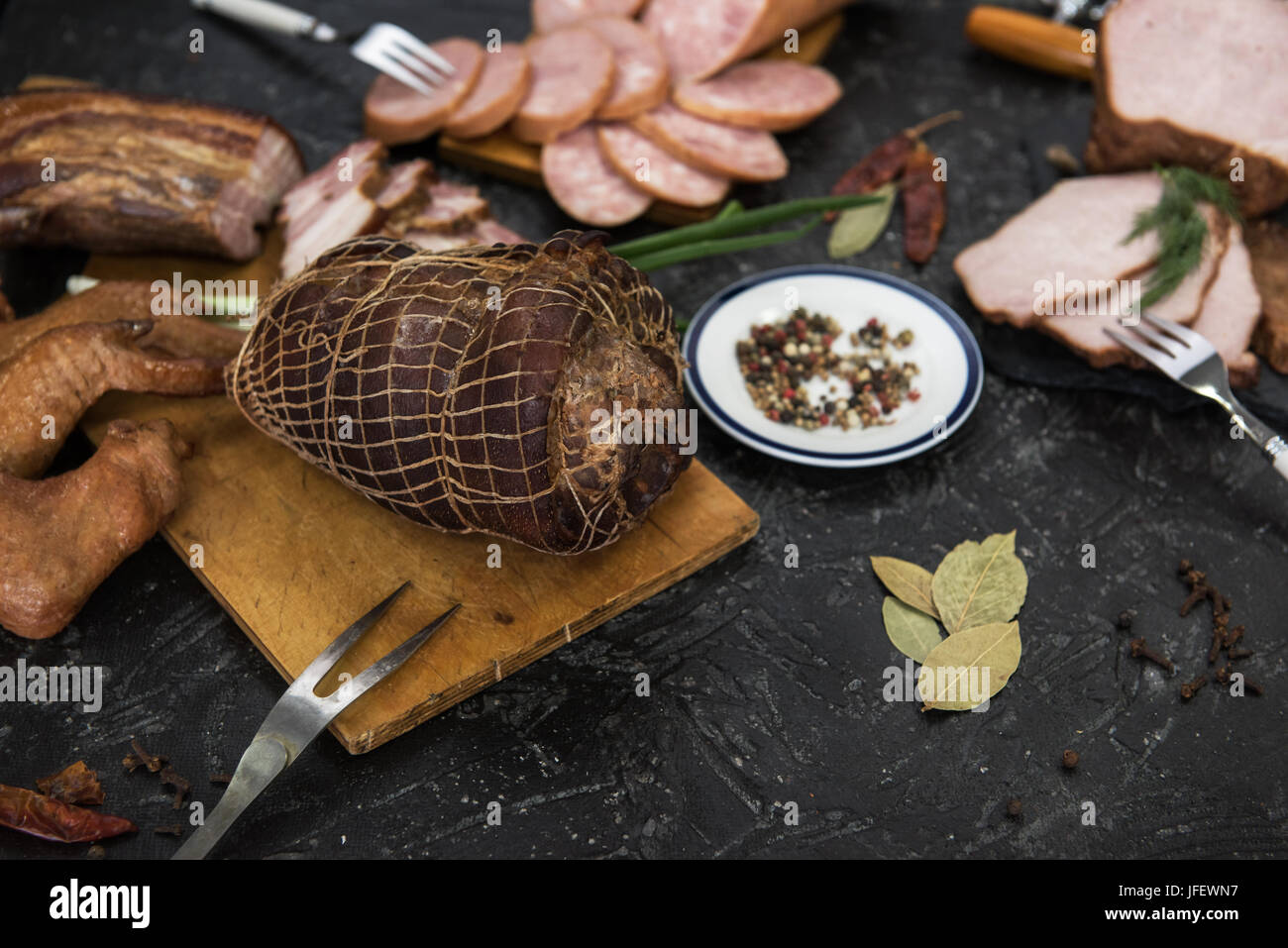 Set different meats pork hi-res stock photography and images - Alamy