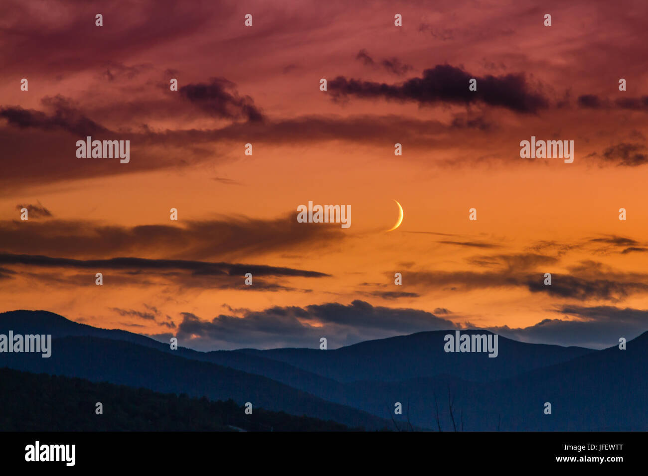 Moon over landscape hi-res stock photography and images - Alamy