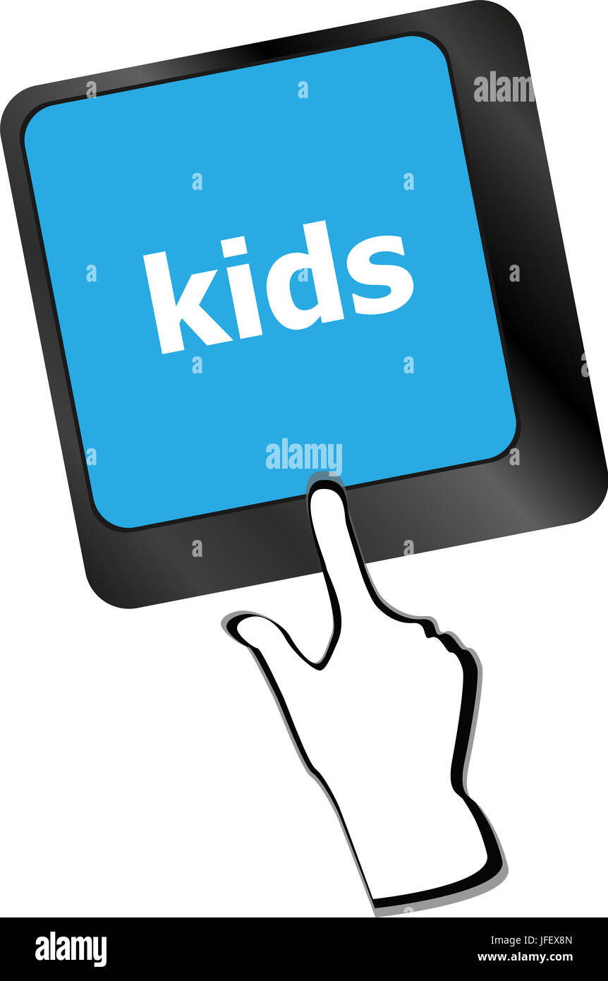 kids key button in a computer keyboard Stock Photo - Alamy