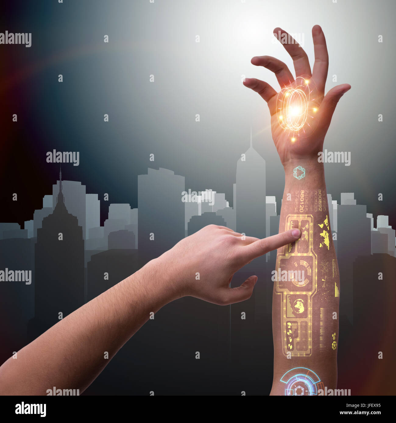 Human robotic hand in futuristic concept Stock Photo - Alamy