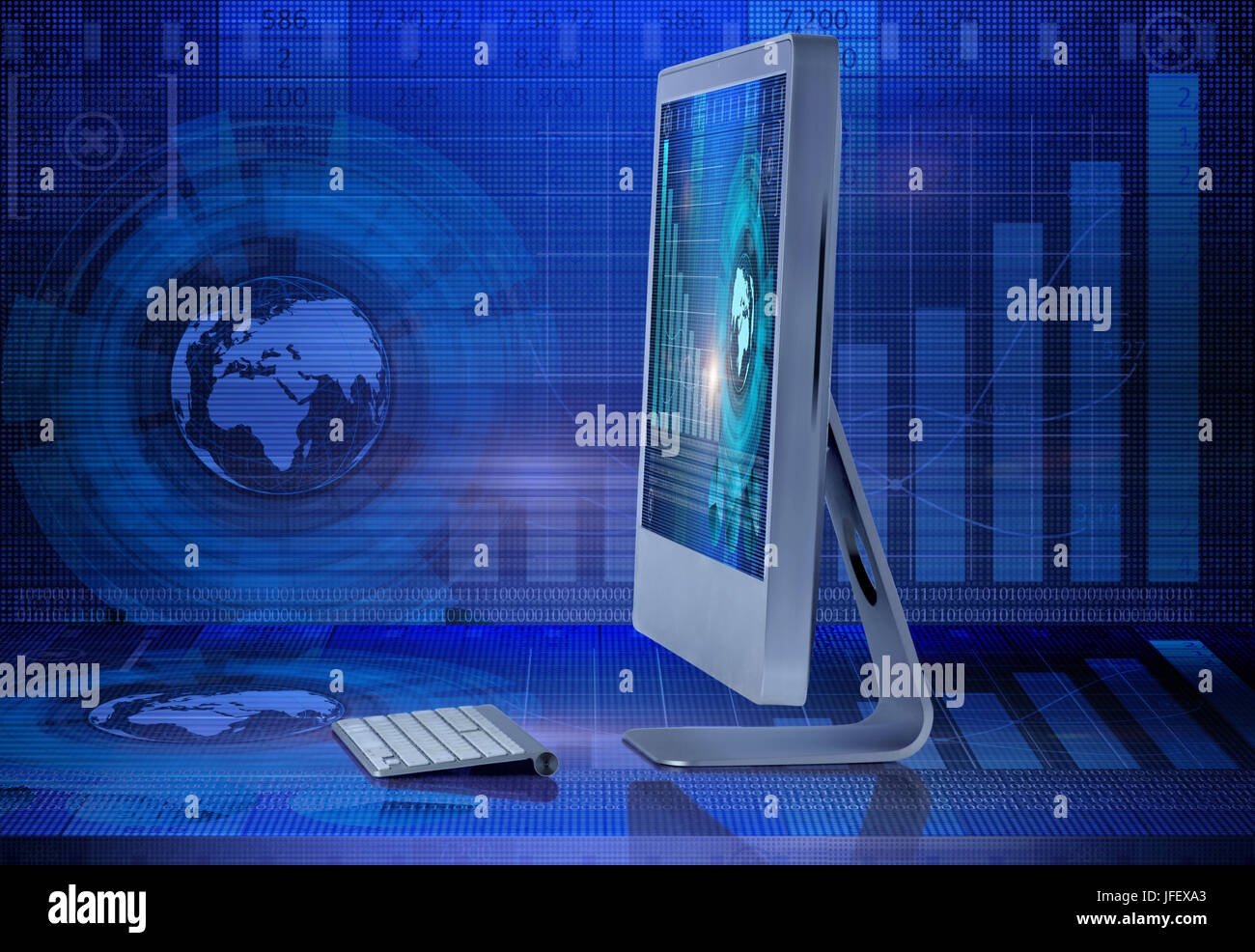 Computer screen in business concept Stock Photo - Alamy