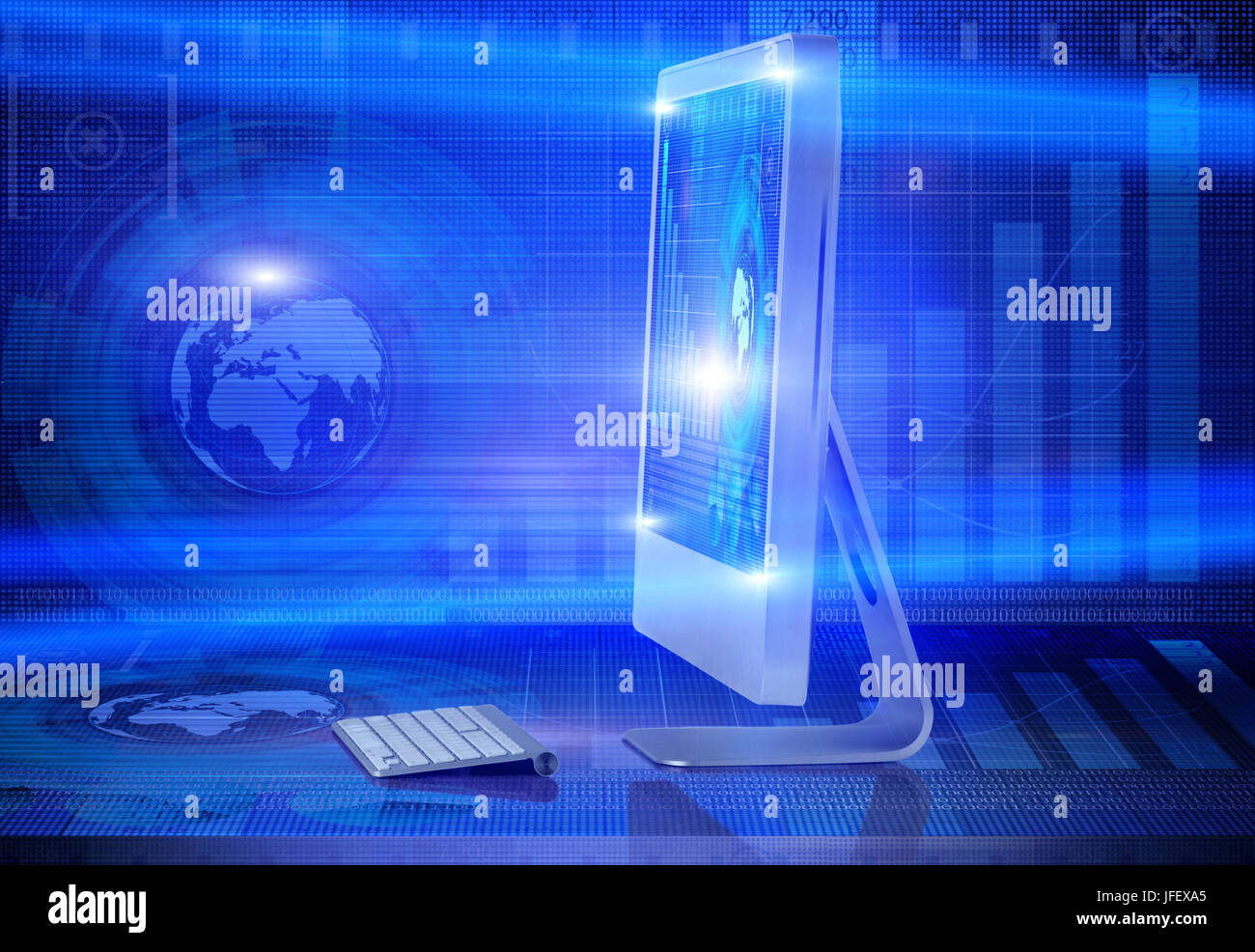 Computer screen in business concept Stock Photo - Alamy