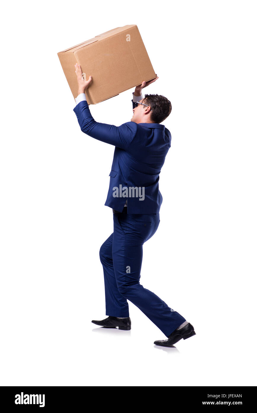 Businessman lifting box isolated on hi-res stock photography and images ...