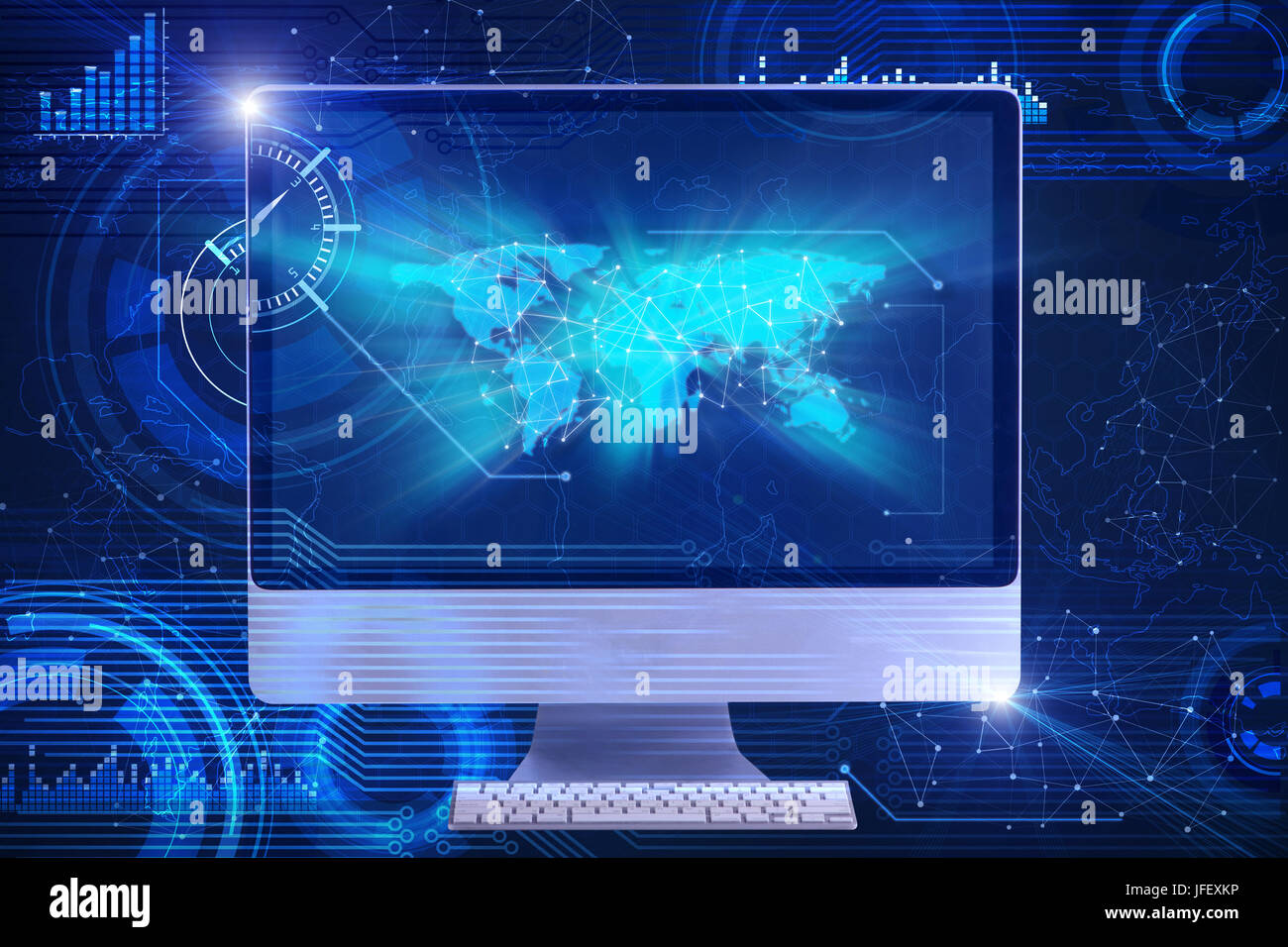Computer screen in business concept Stock Photo - Alamy