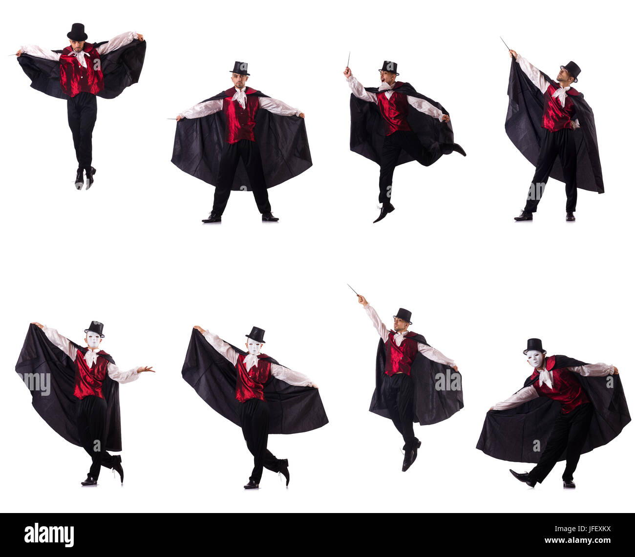 Man magician isolated on white Stock Photo - Alamy