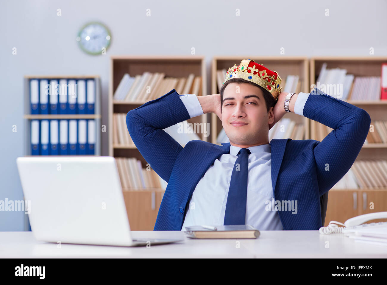 King businessman working in the office Stock Photo - Alamy