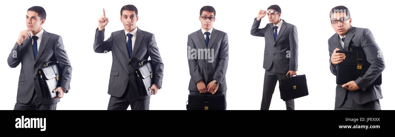 Businessman isolated on the white Stock Photo - Alamy
