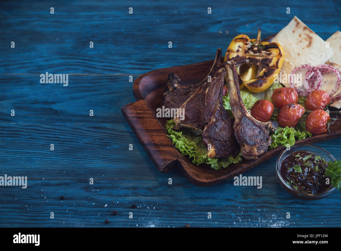 Grilled lamb meat Stock Photo - Alamy