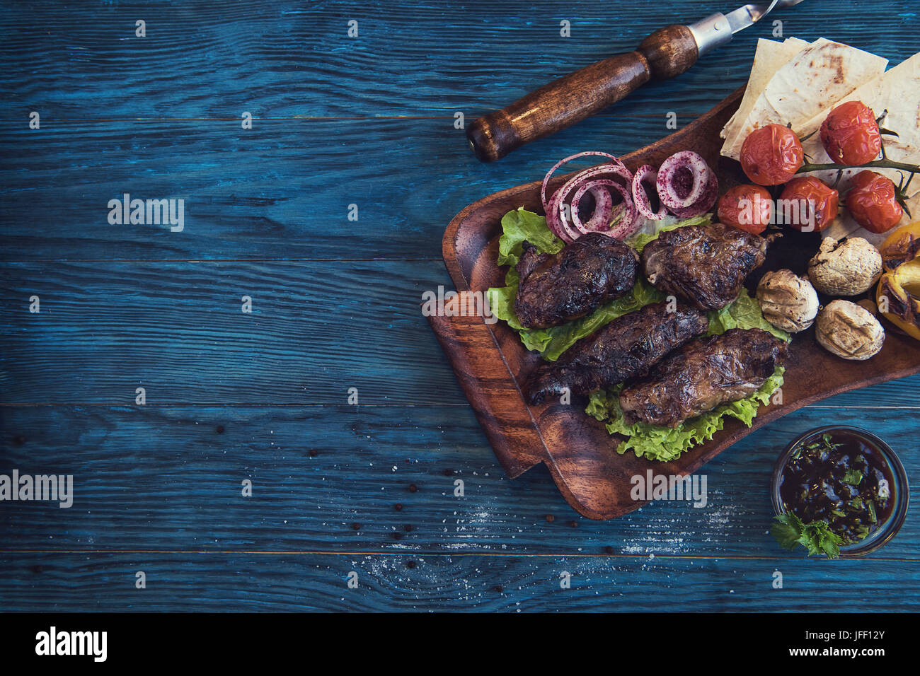 Grilled lamb meat Stock Photo - Alamy
