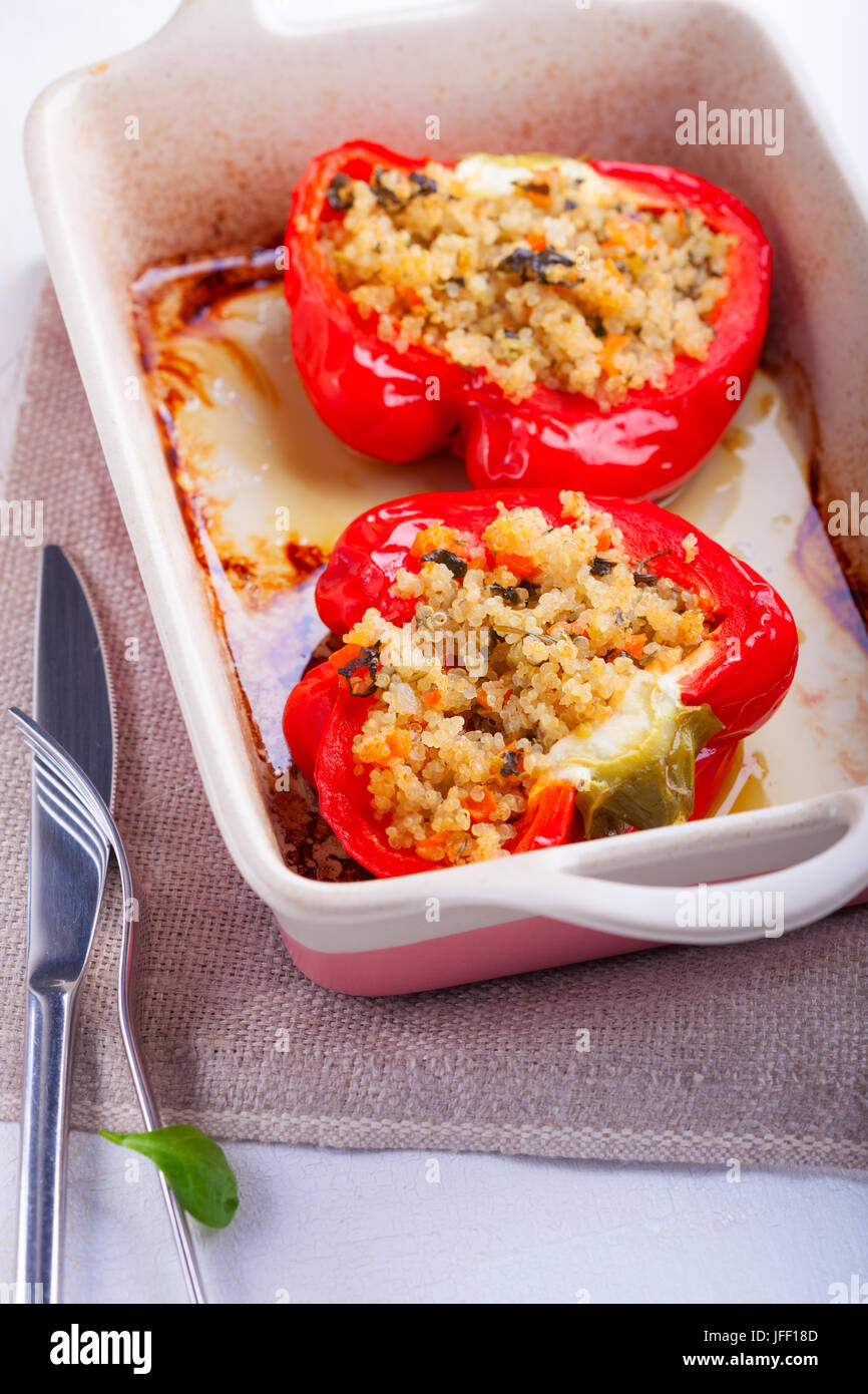 Stuffed Red Peppers Stock Photo - Alamy