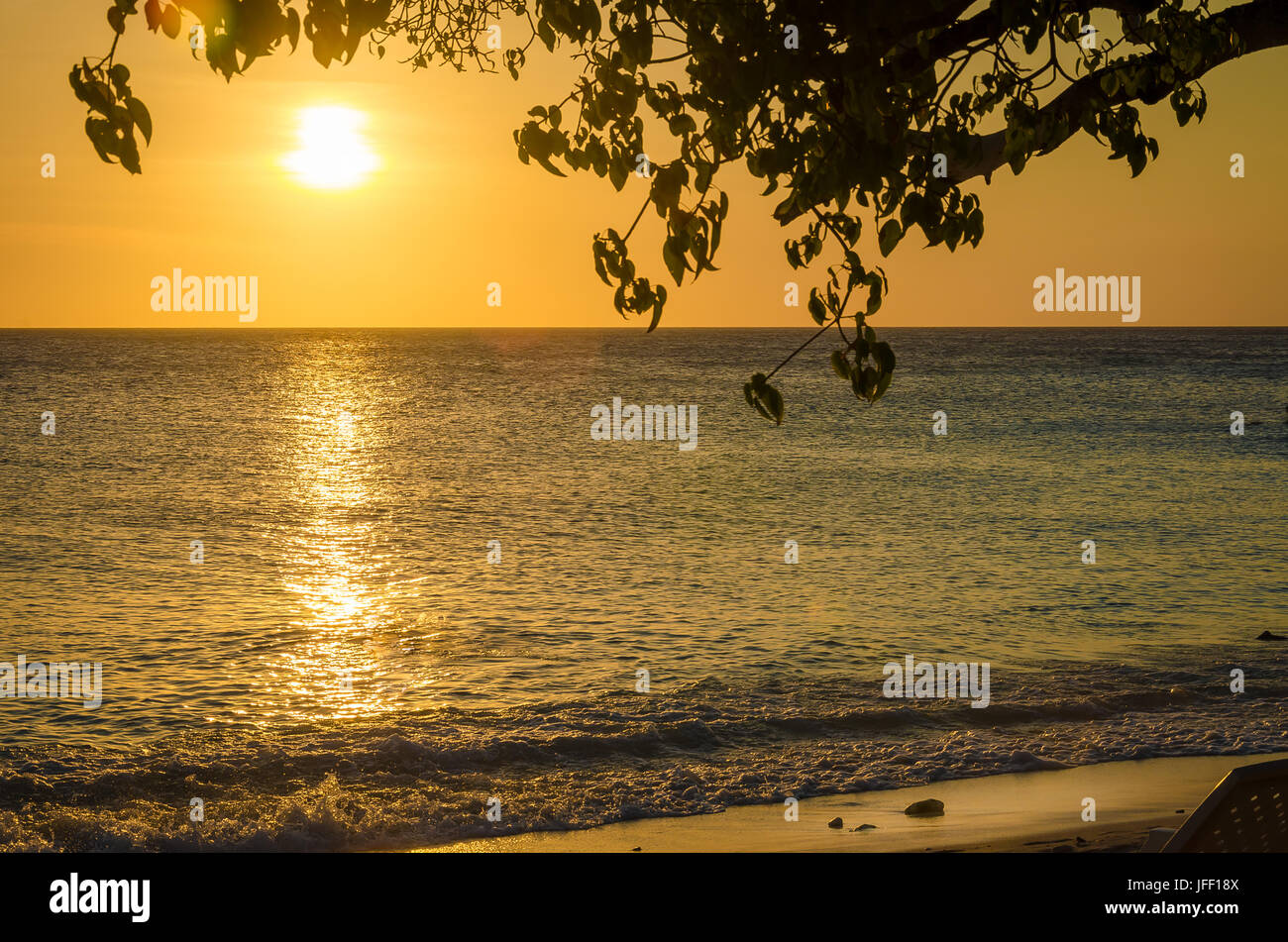 Beach sunset in Curacao a Caribbean Island Stock Photo - Alamy