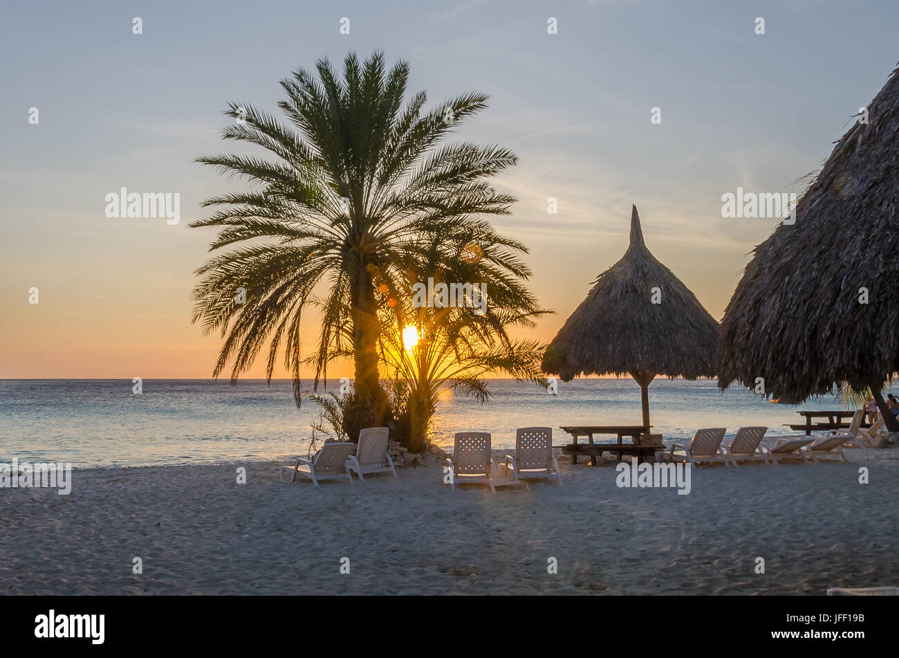 Beach sunset in Curacao a Caribbean Island Stock Photo - Alamy
