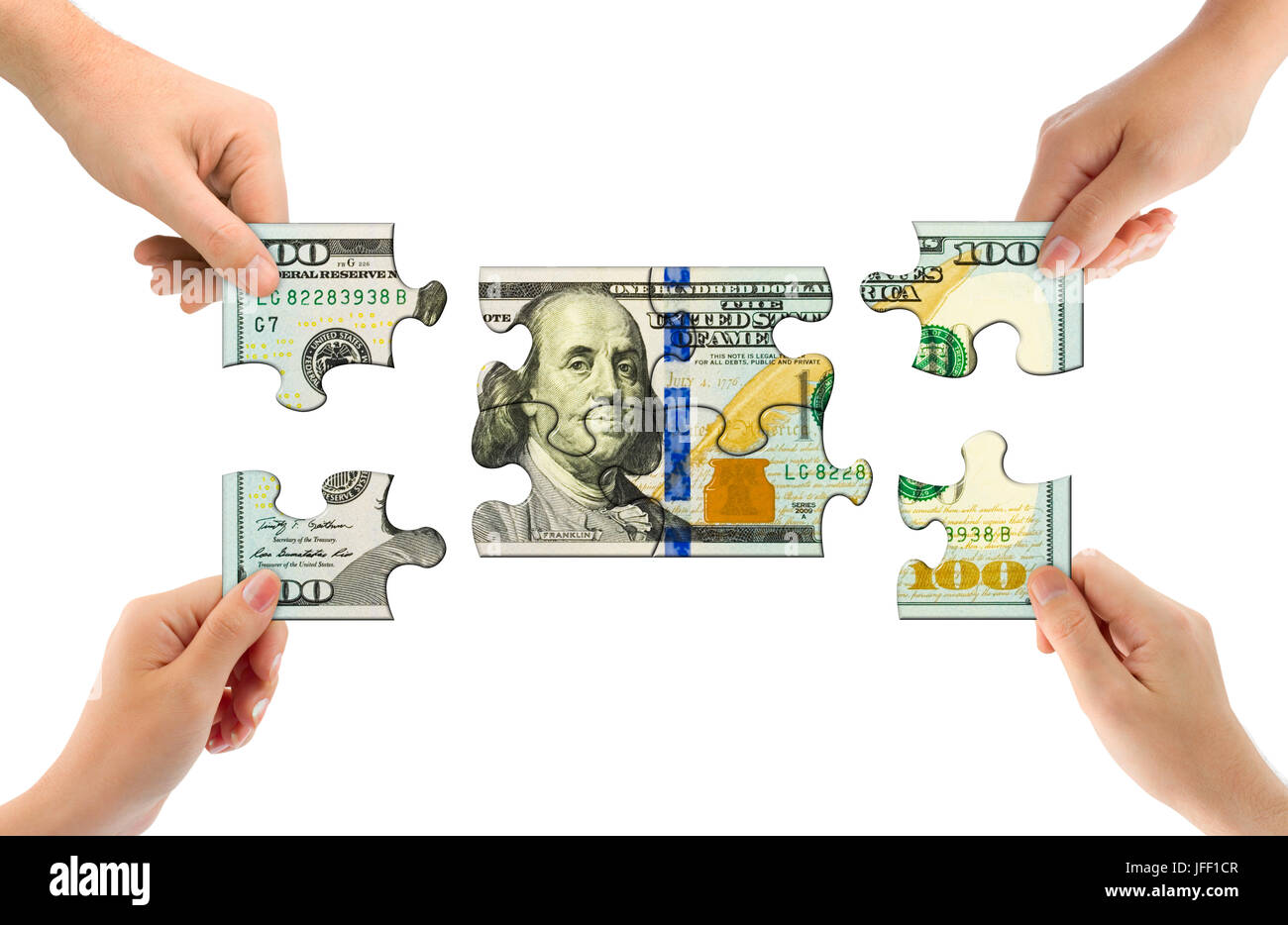 100 dollar puzzle hi-res stock photography and images - Alamy