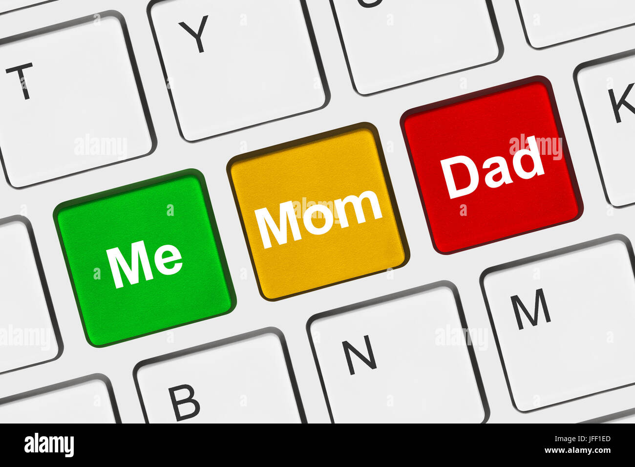 Computer keyboard with Family keys Stock Photo - Alamy