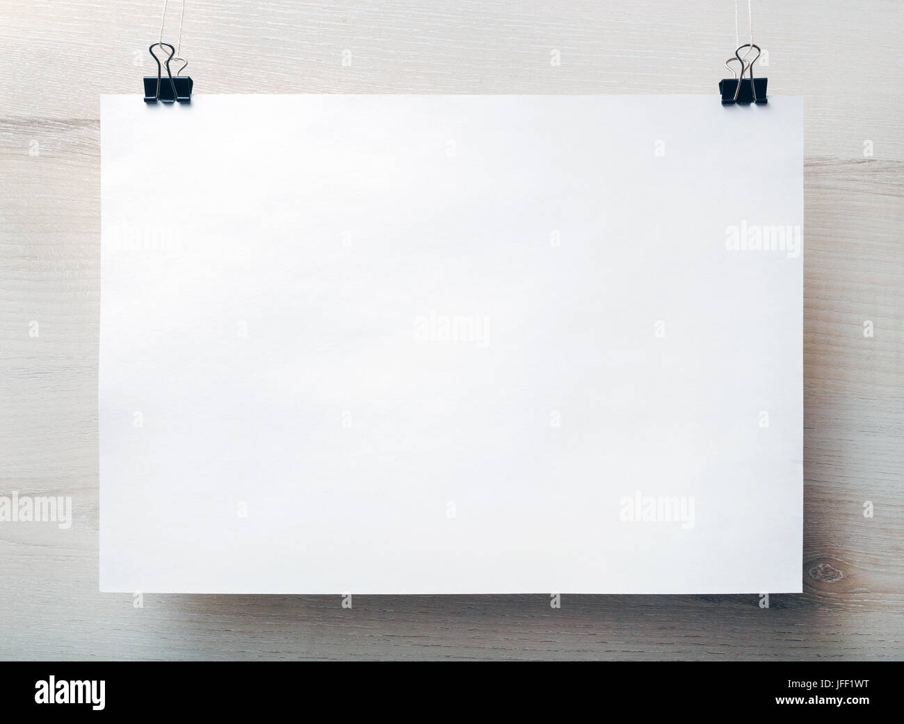 Blank white paper poster Stock Photo - Alamy