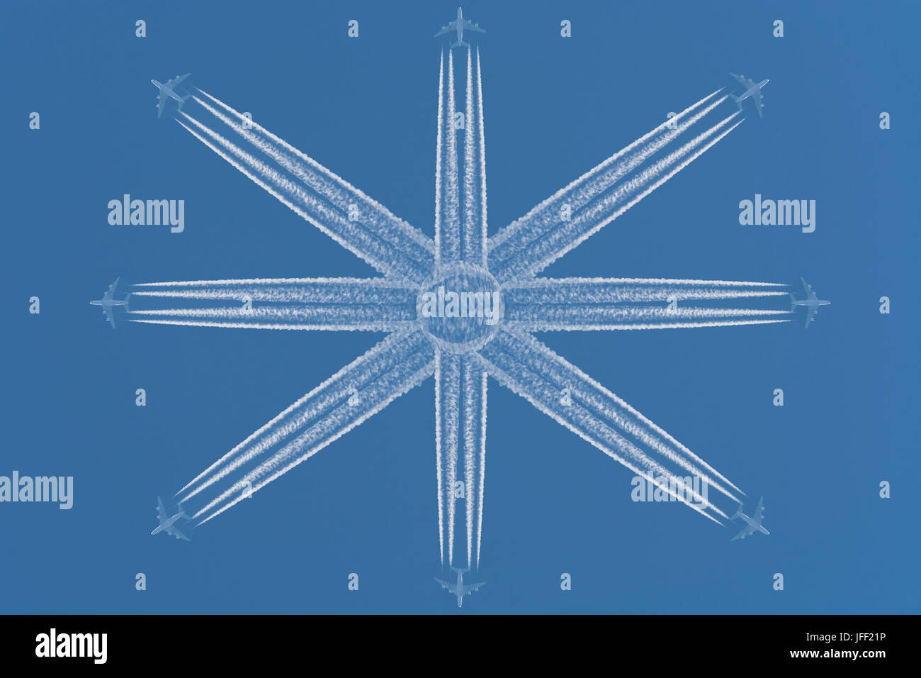 Eight aircraft in star-shaped formation Stock Photo - Alamy