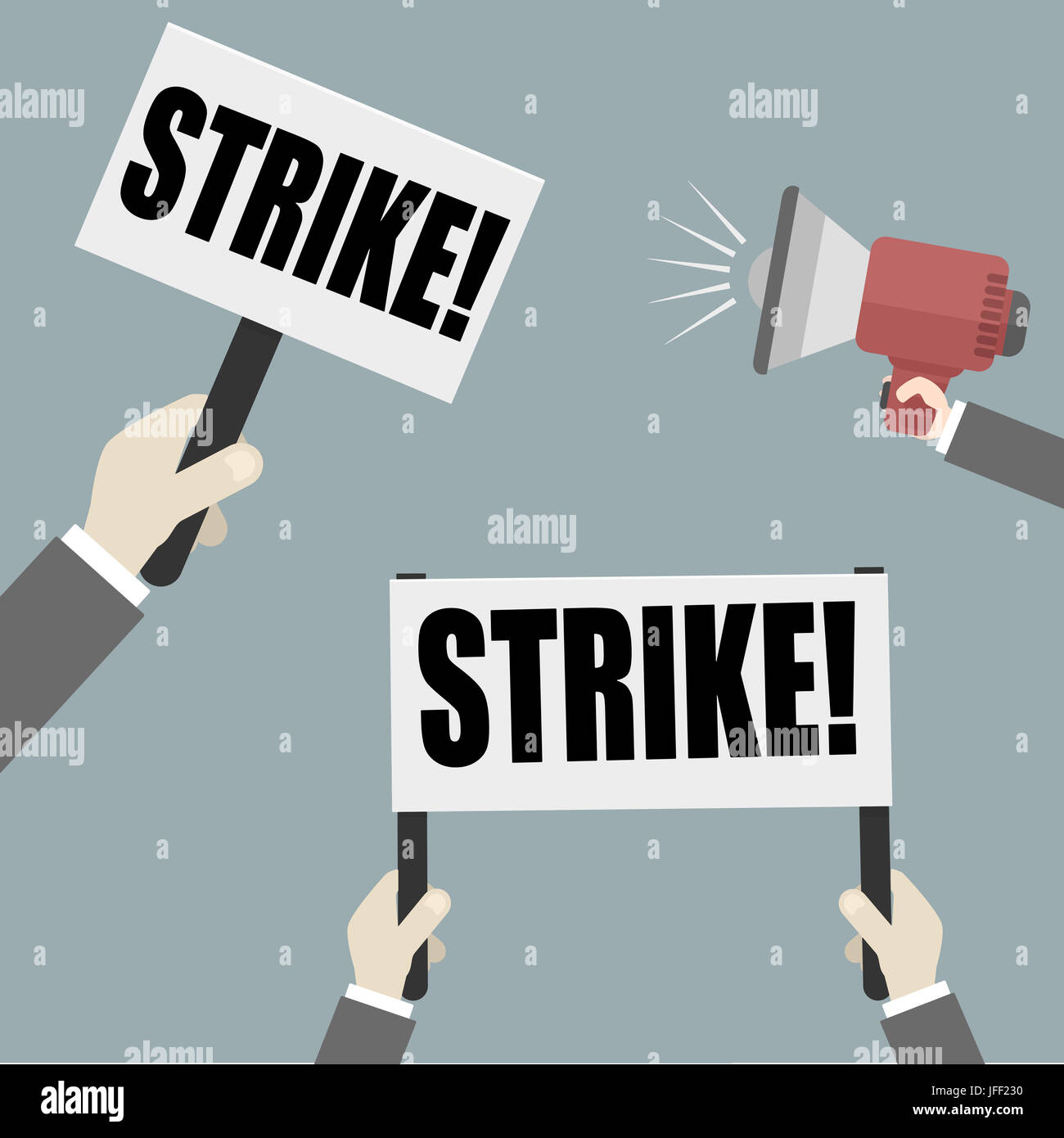 Signboards Strike concept Stock Photo - Alamy