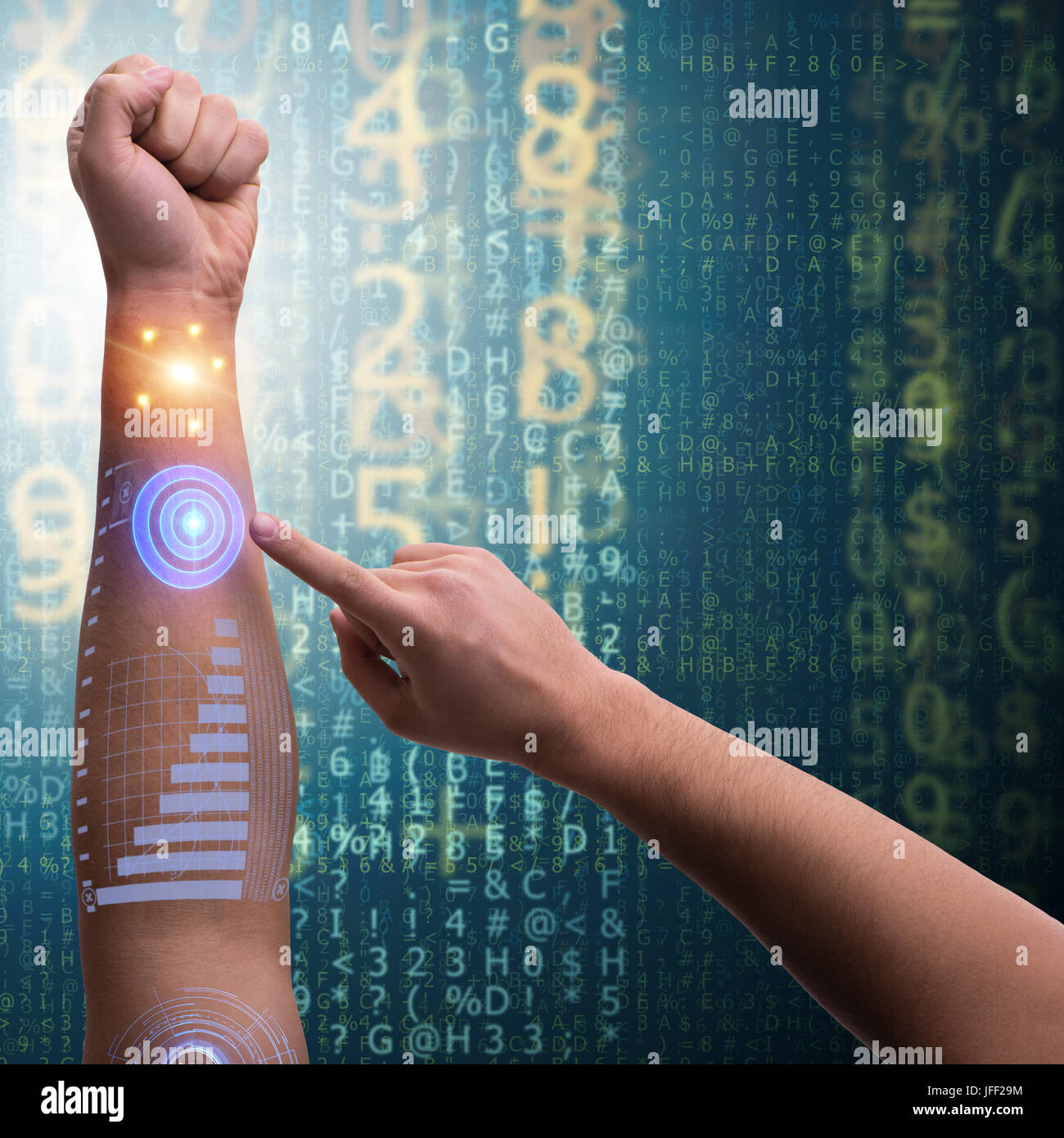 Human robotic hand in futuristic concept Stock Photo - Alamy