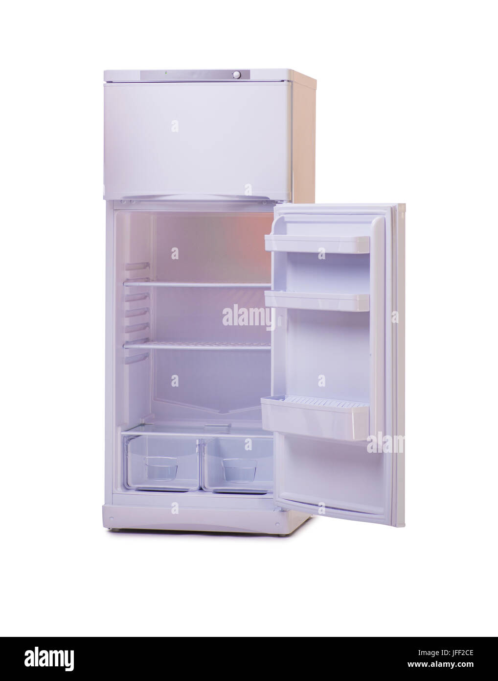 Modern fridge isolated on white background Stock Photo - Alamy